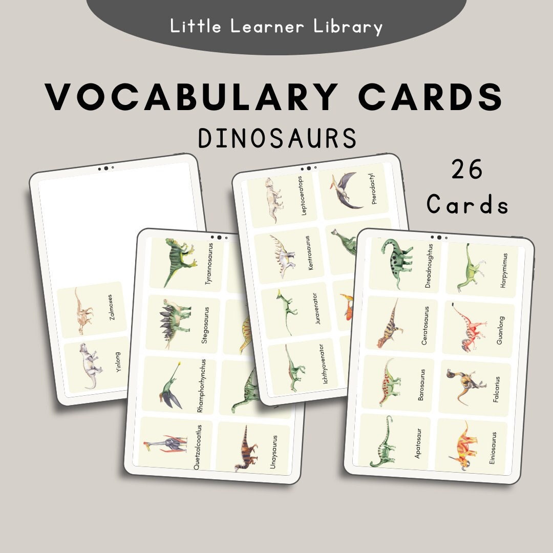 Dinosaur Vocabulary Cards - Etsy