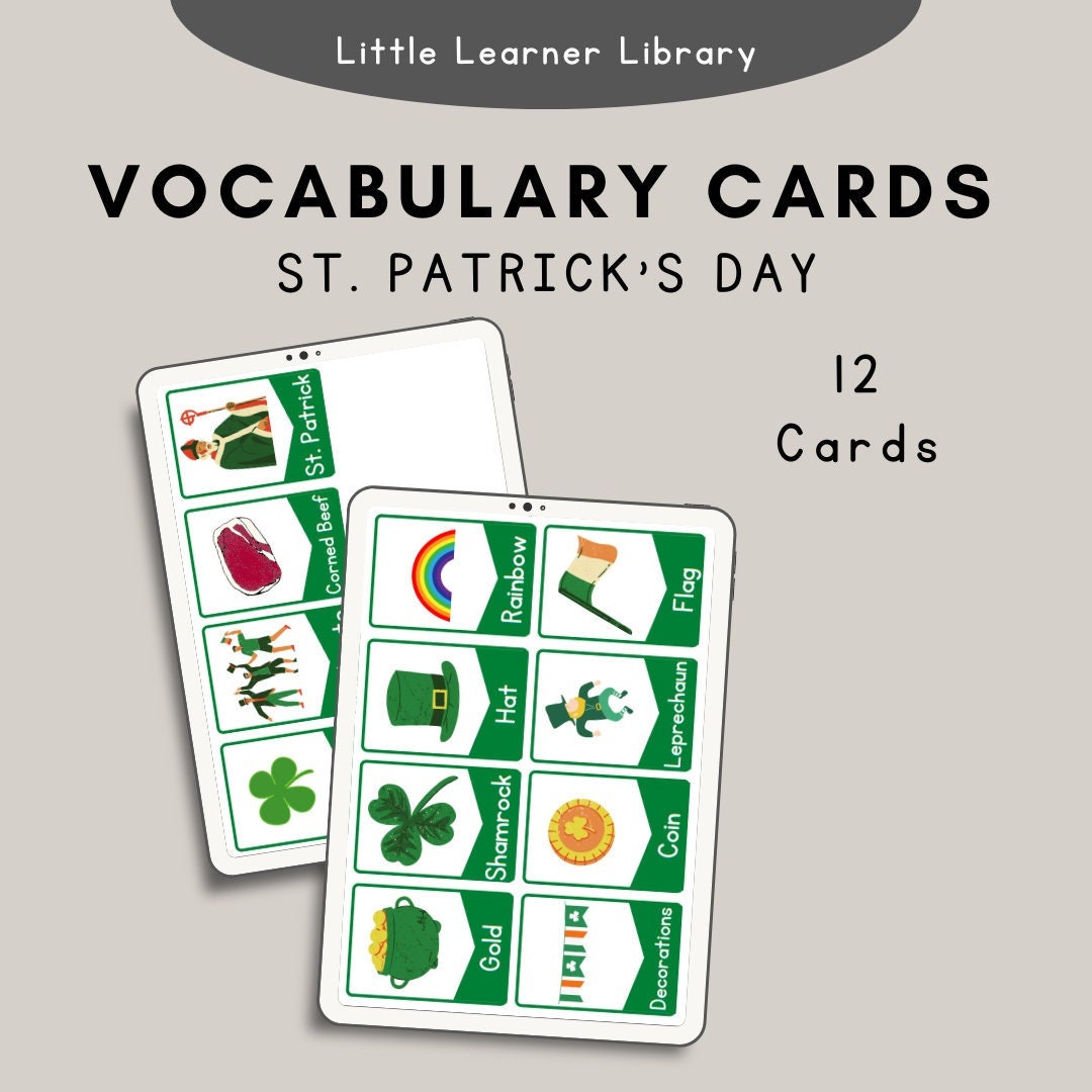 St. Patrick's Day Vocabulary Cards - Etsy