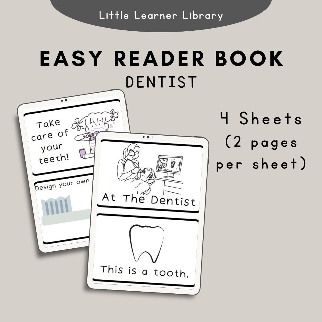 At the Dentist Printable easy Reader Book - Etsy