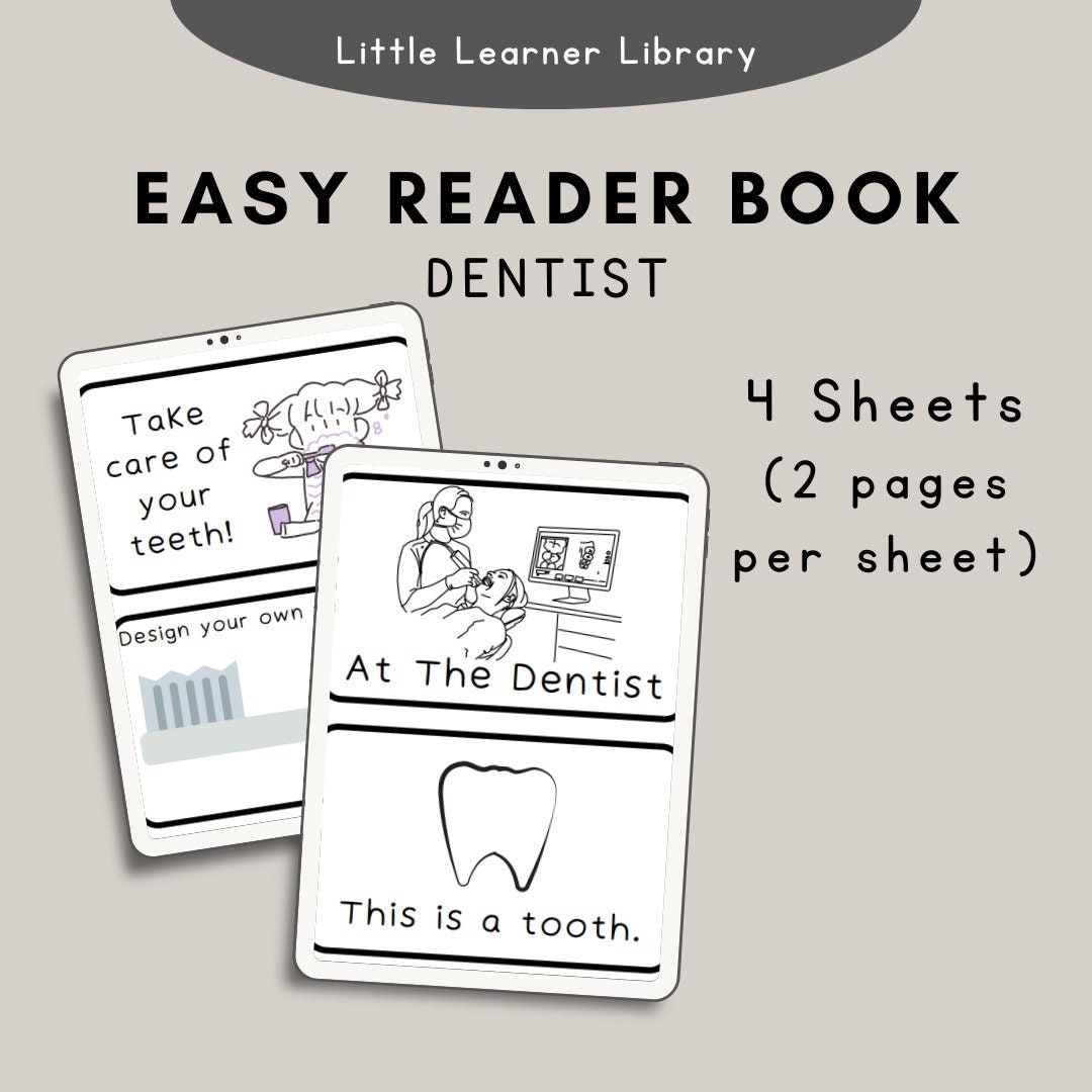 At the Dentist Printable "easy Reader" Book - Etsy