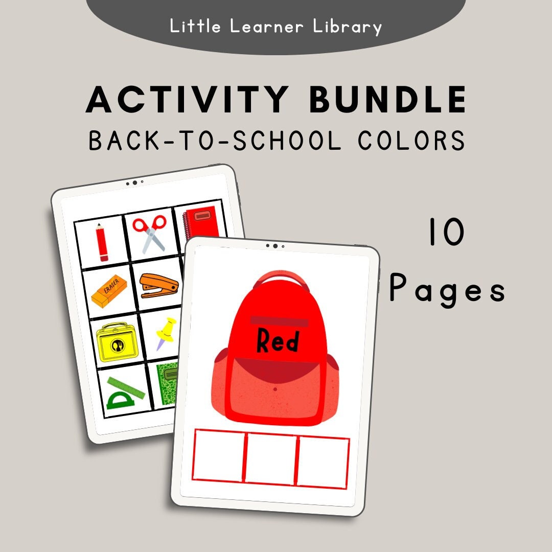 Back-to-school Backpack Color Sorting Activity Bundle - Etsy
