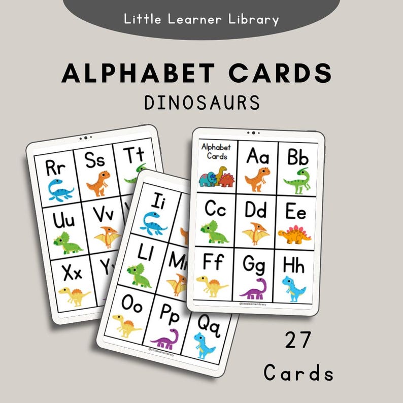 Letter Activity - Dinosaur Alphabet Cards - Etsy
