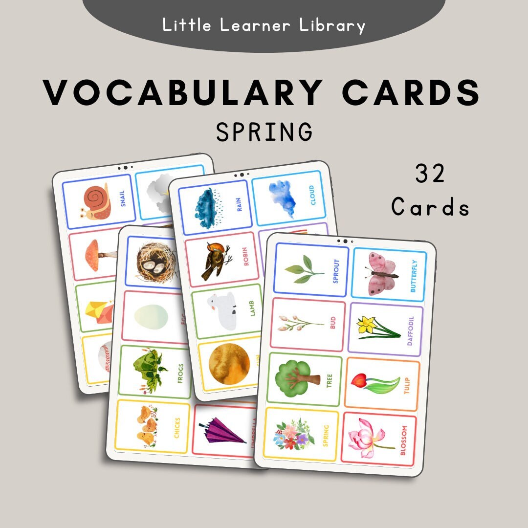 Spring Vocabulary Cards - Etsy