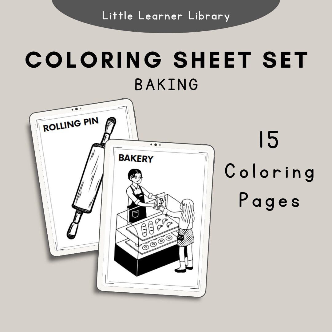 Simple Bakery Coloring Sheets - Set of 15 - Etsy