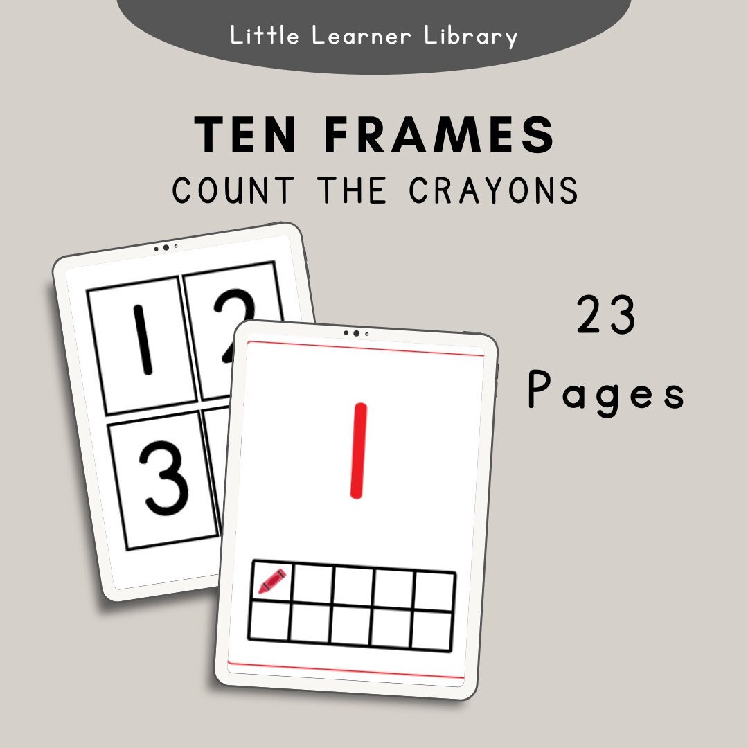 Count the Crayons Ten Frames (numbered and Matching Sets) - Etsy