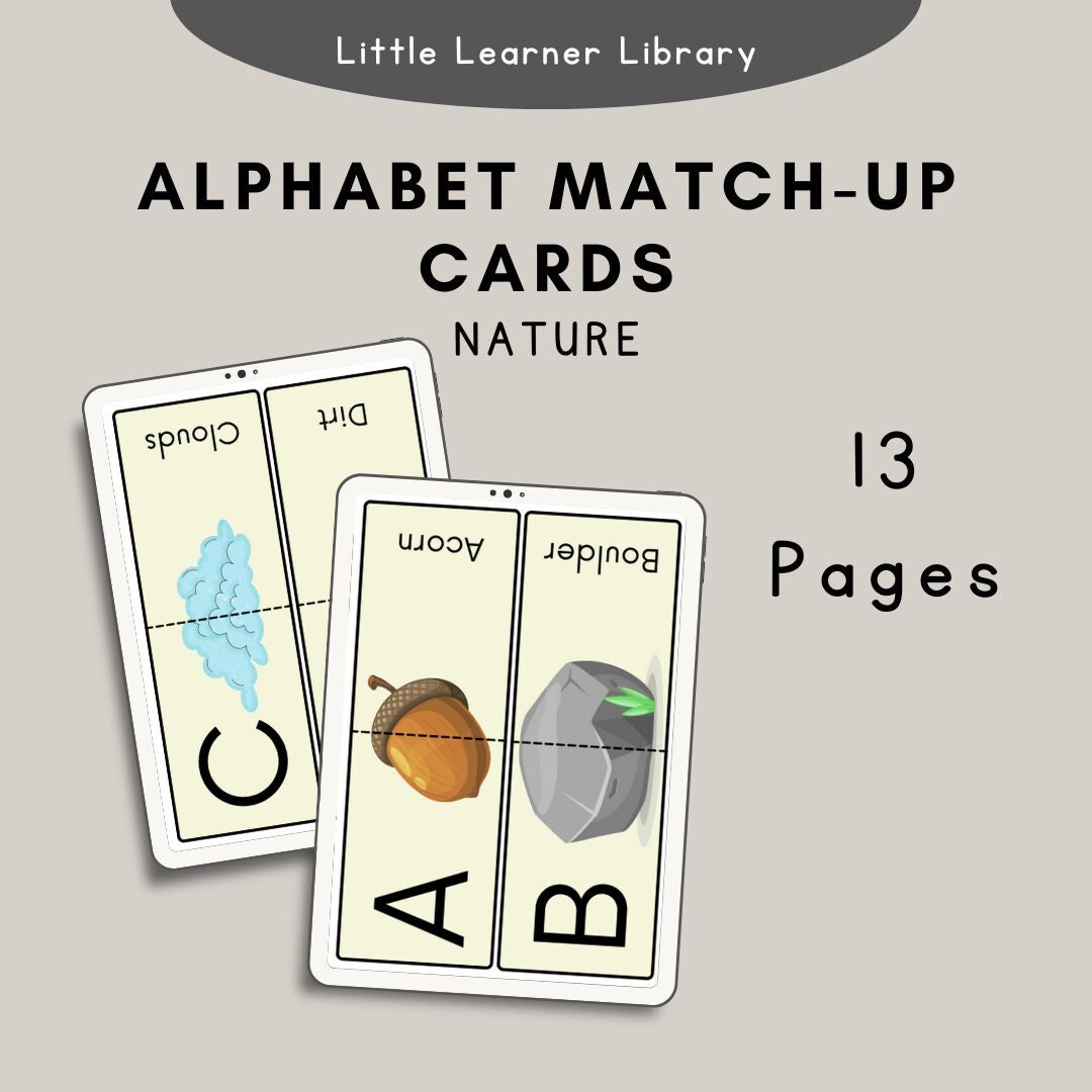 Alphabet Match-up Cards (nature) - Etsy