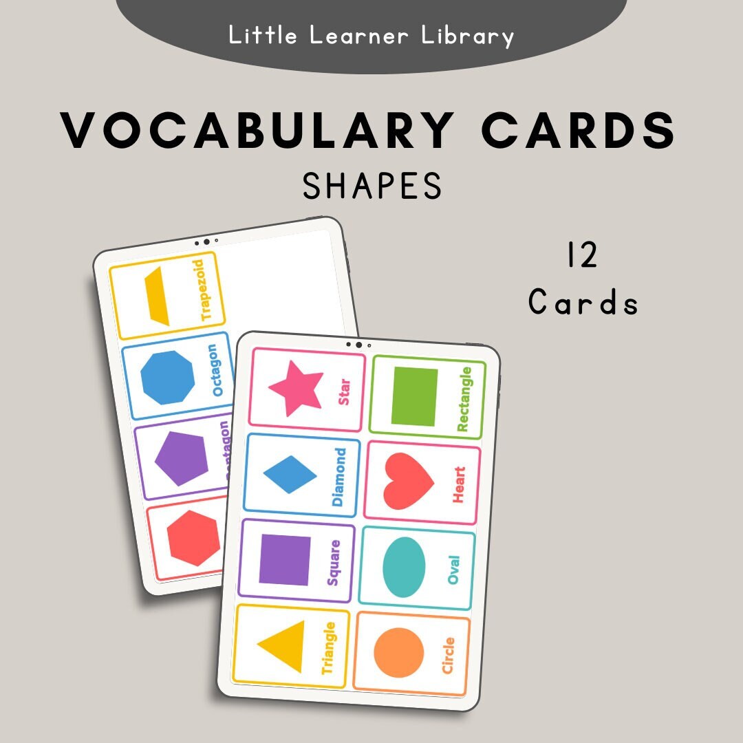 Shape Vocabulary Cards - Etsy