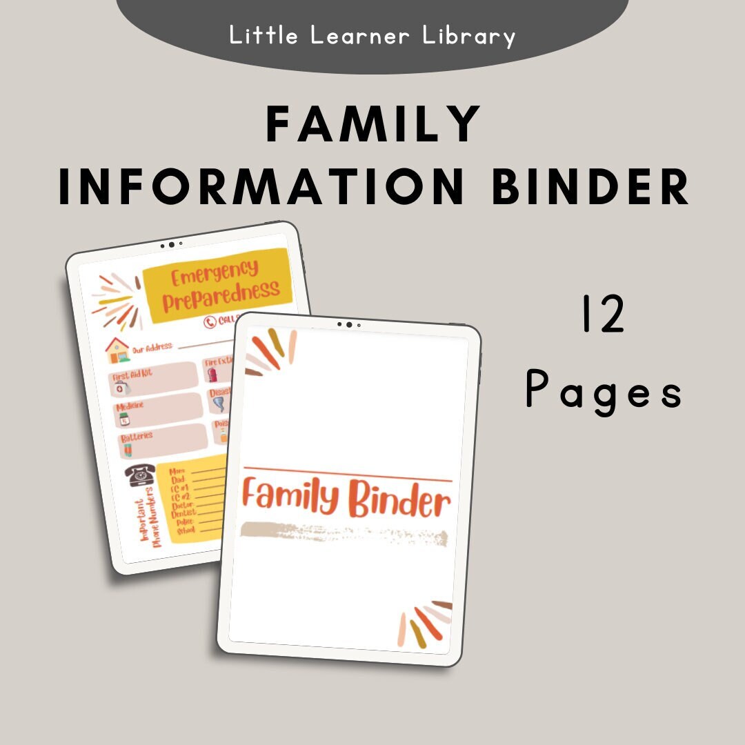 Family Information Binder Printable - Etsy