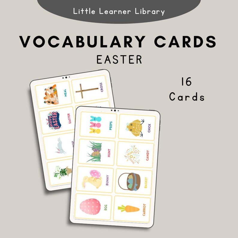 Easter Vocabulary Cards - Etsy
