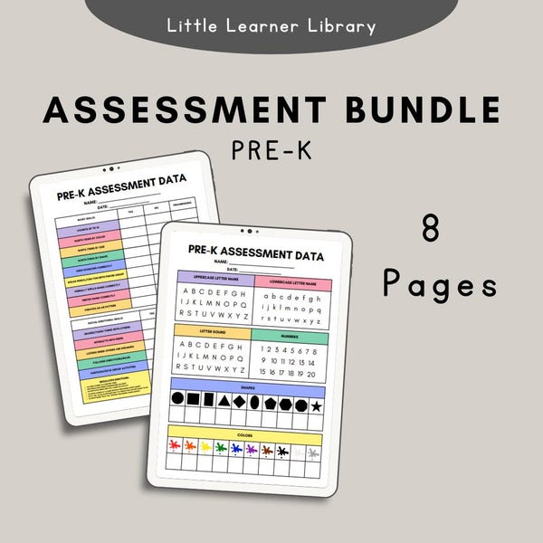 Preschool Assessment - Etsy