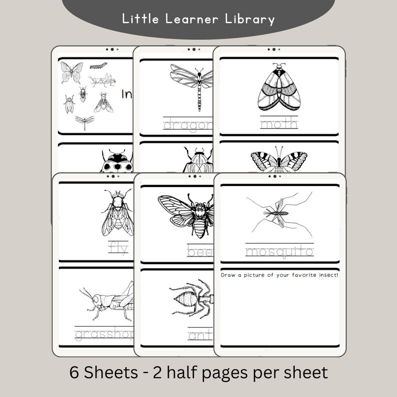 Insect Reader (printable Tracing Book) - Etsy