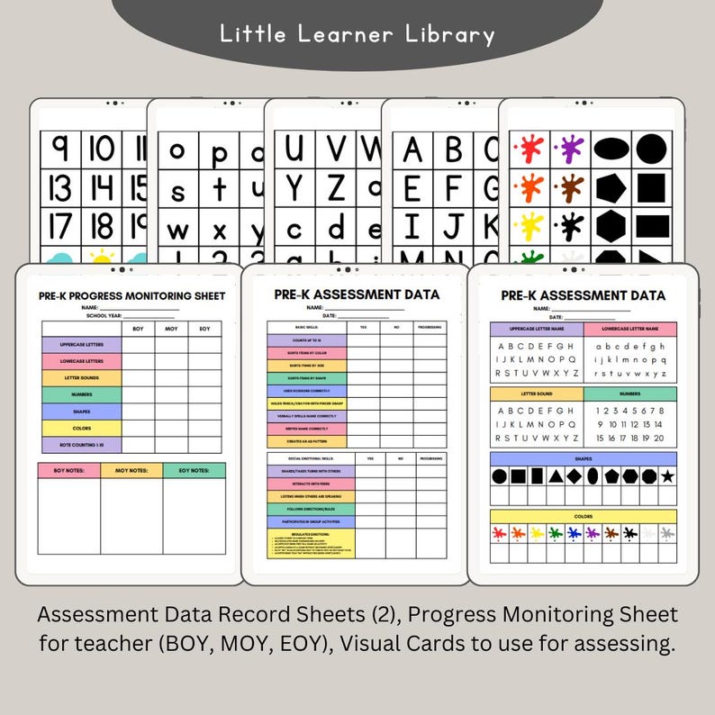 Pre-k Assessment/data Tracking Bundle - Etsy