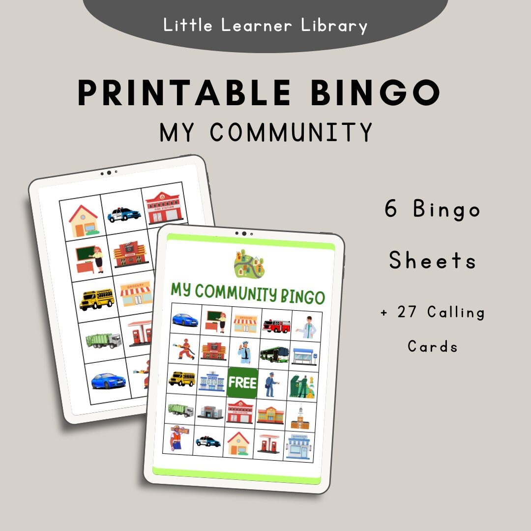 Printable My Community Bingo - Etsy