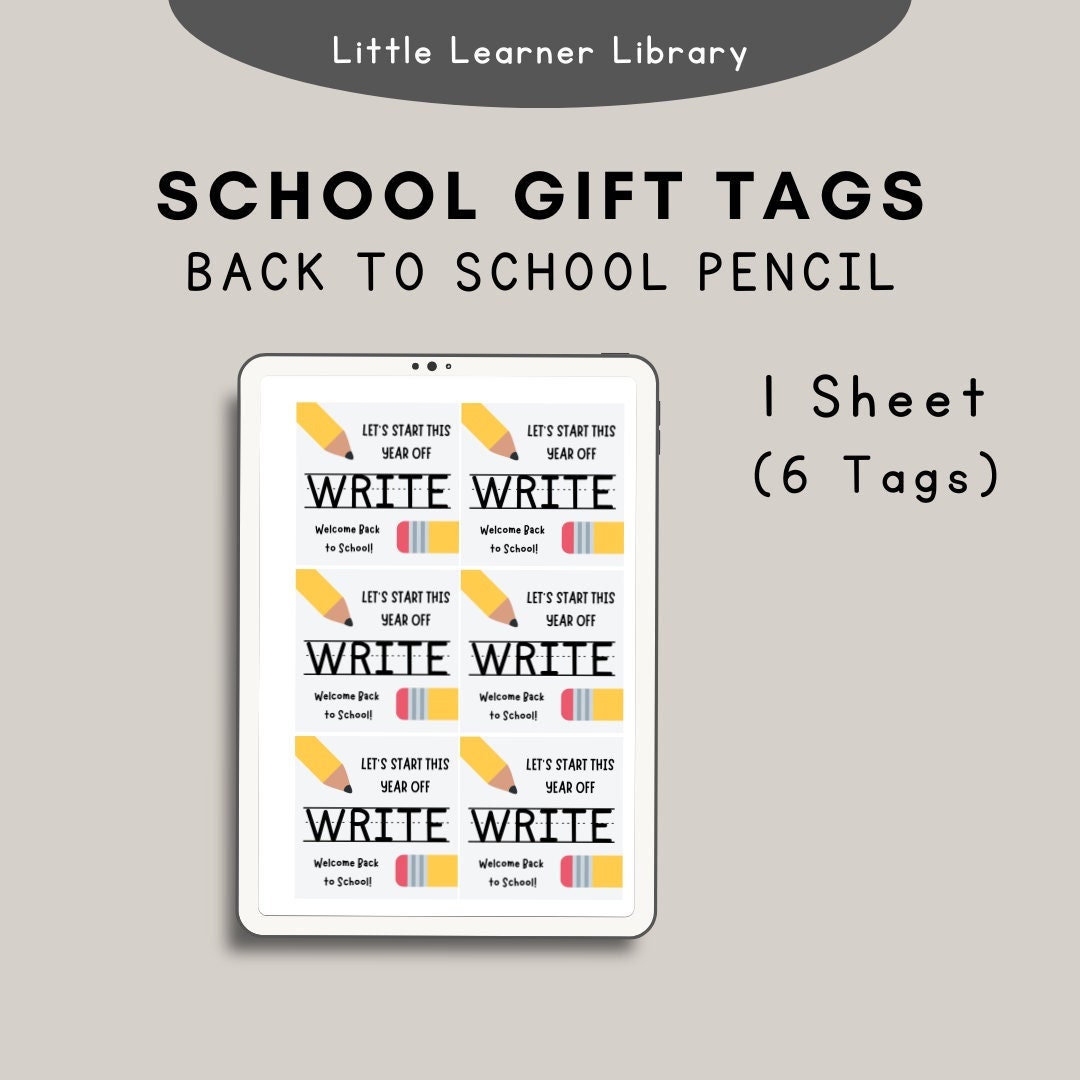 Gift Tags - Welcome Back to School Pencil - Etsy