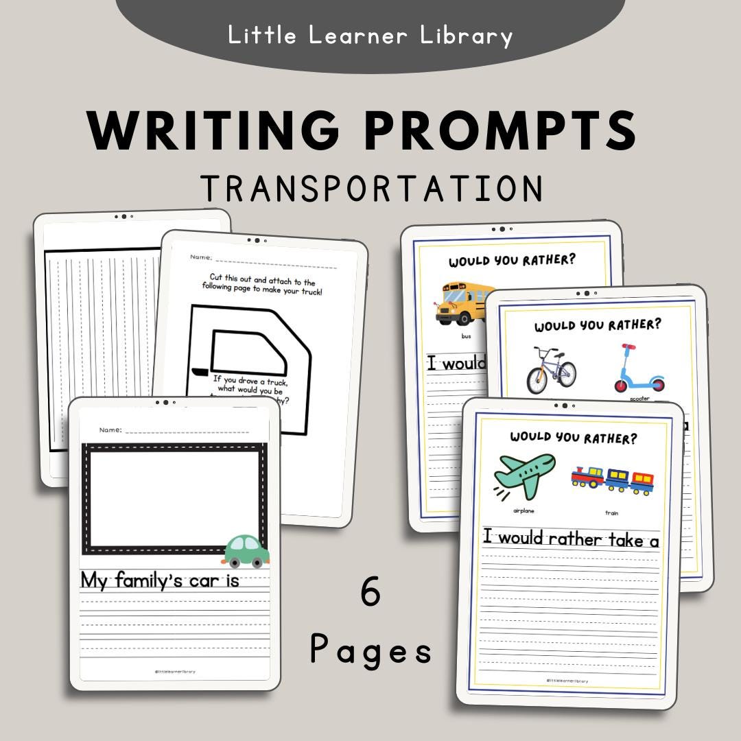 Writing Prompts: Transportation - Etsy Australia
