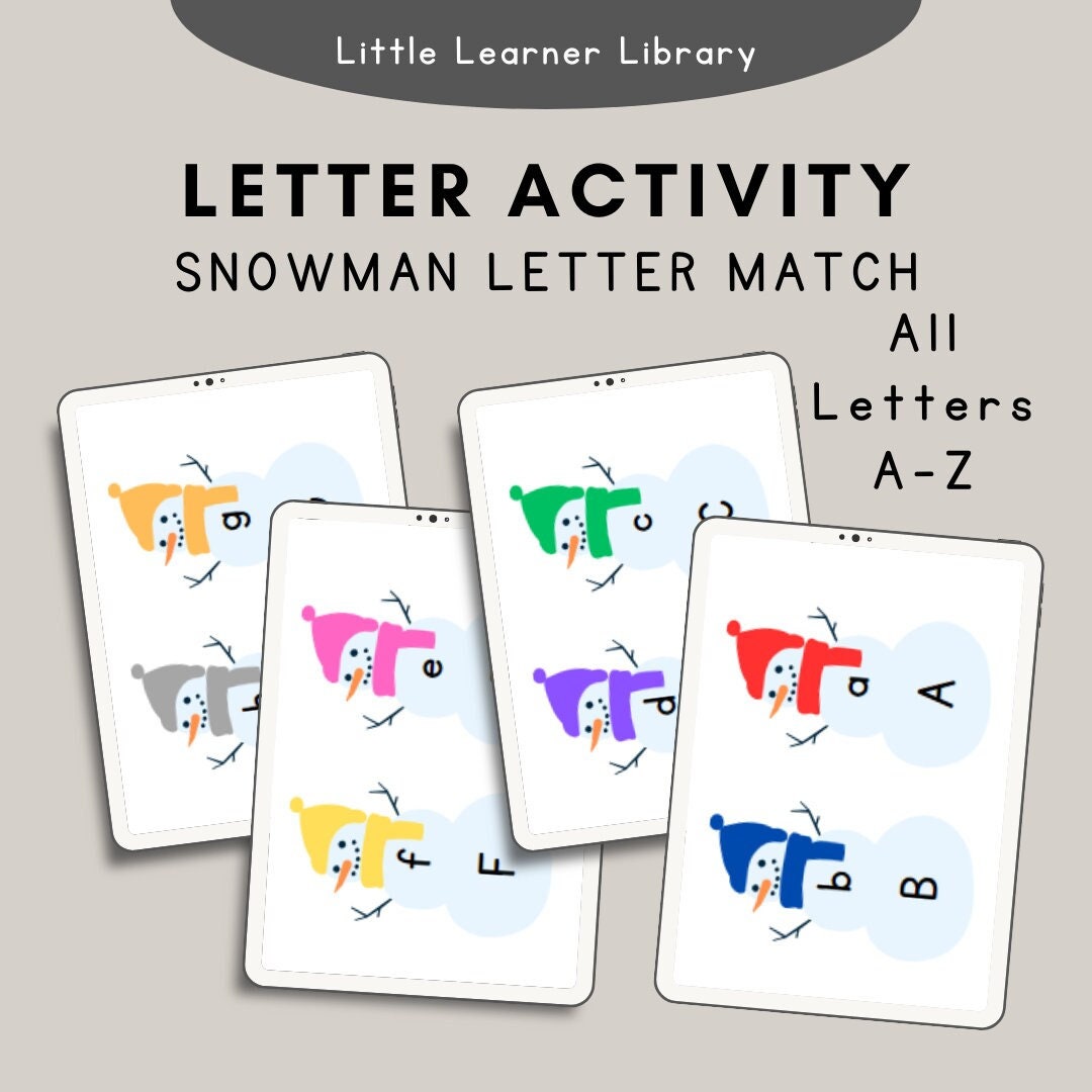 Letter Activity - Snowman Letter Match (winter) - Etsy