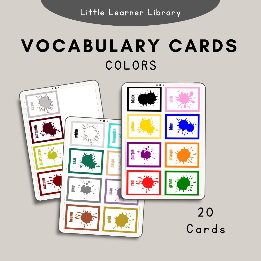 Color Vocabulary Cards - Etsy