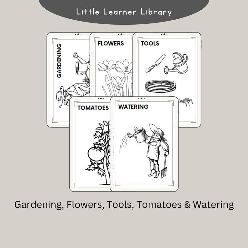 Garden Coloring Sheets Mini Pack: Set of 5 - Etsy