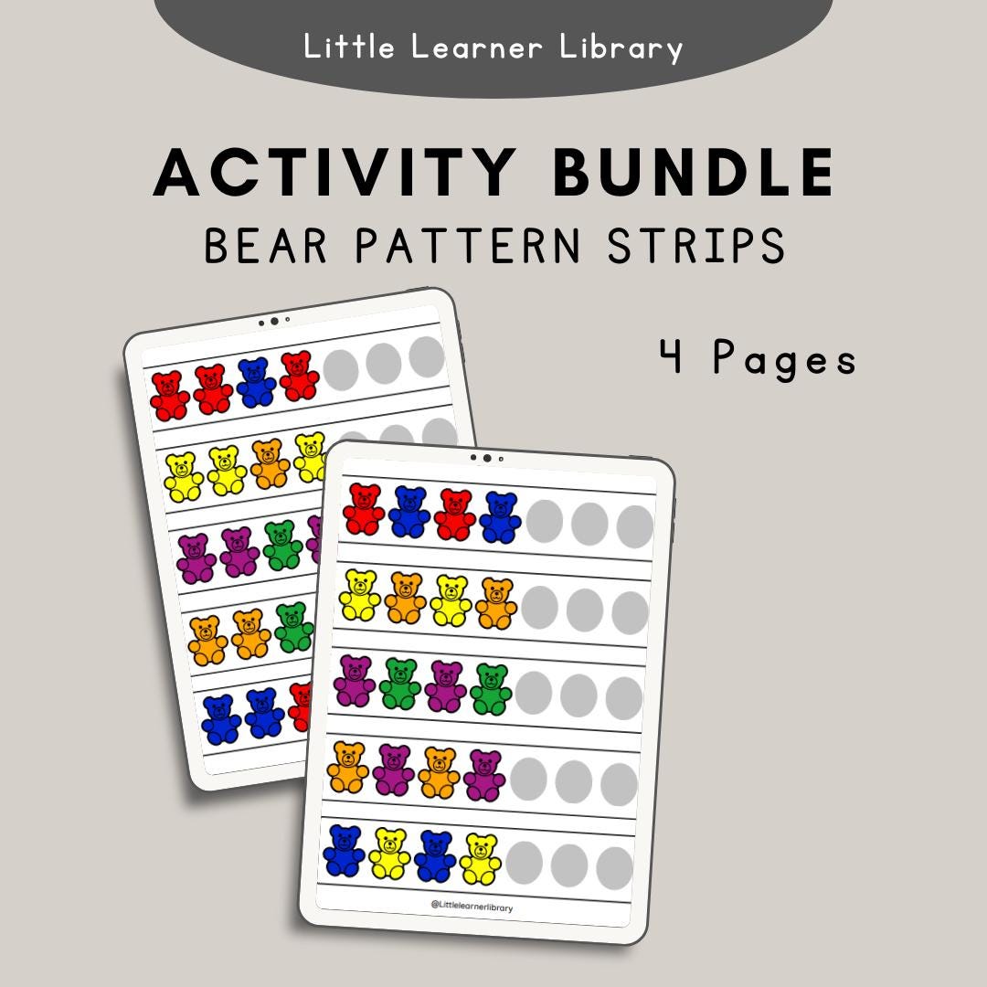 Bear Pattern Strips Activity Bundle - Etsy