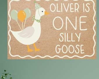 Hand Painted ONE Silly Goose Banner - Etsy