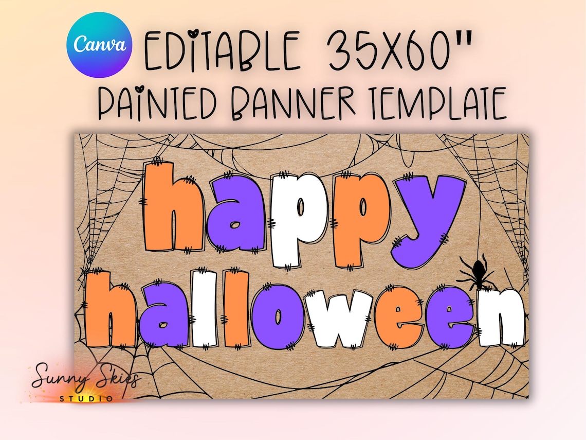 Editable Halloween Banner Template | Party Decor (digital Download - Etsy