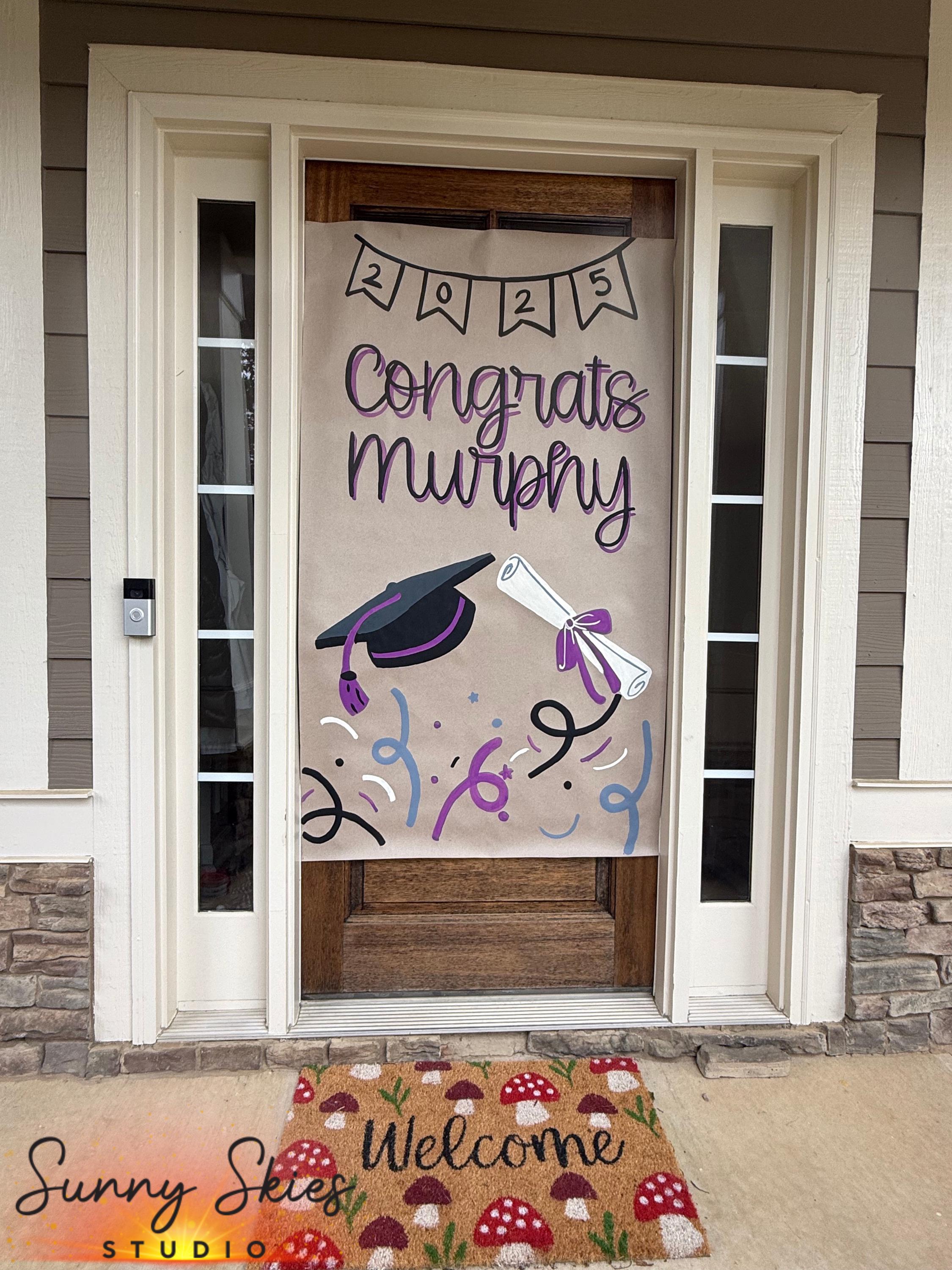 Custom Hand-painted Graduation Door Banner, Vertical Grad Sign - Etsy