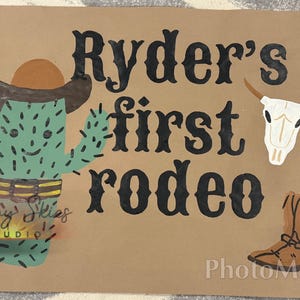 First Rodeo Birthday Banner, Custom Sign, Hand Painted, Cowboy ...