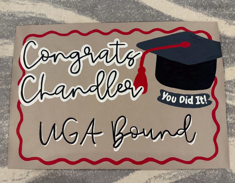 Hand Painted Graduation Party Banner, Custom Sign (35x54) - Etsy