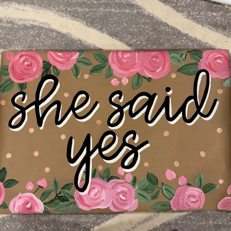 She Said Yes Banner - Etsy