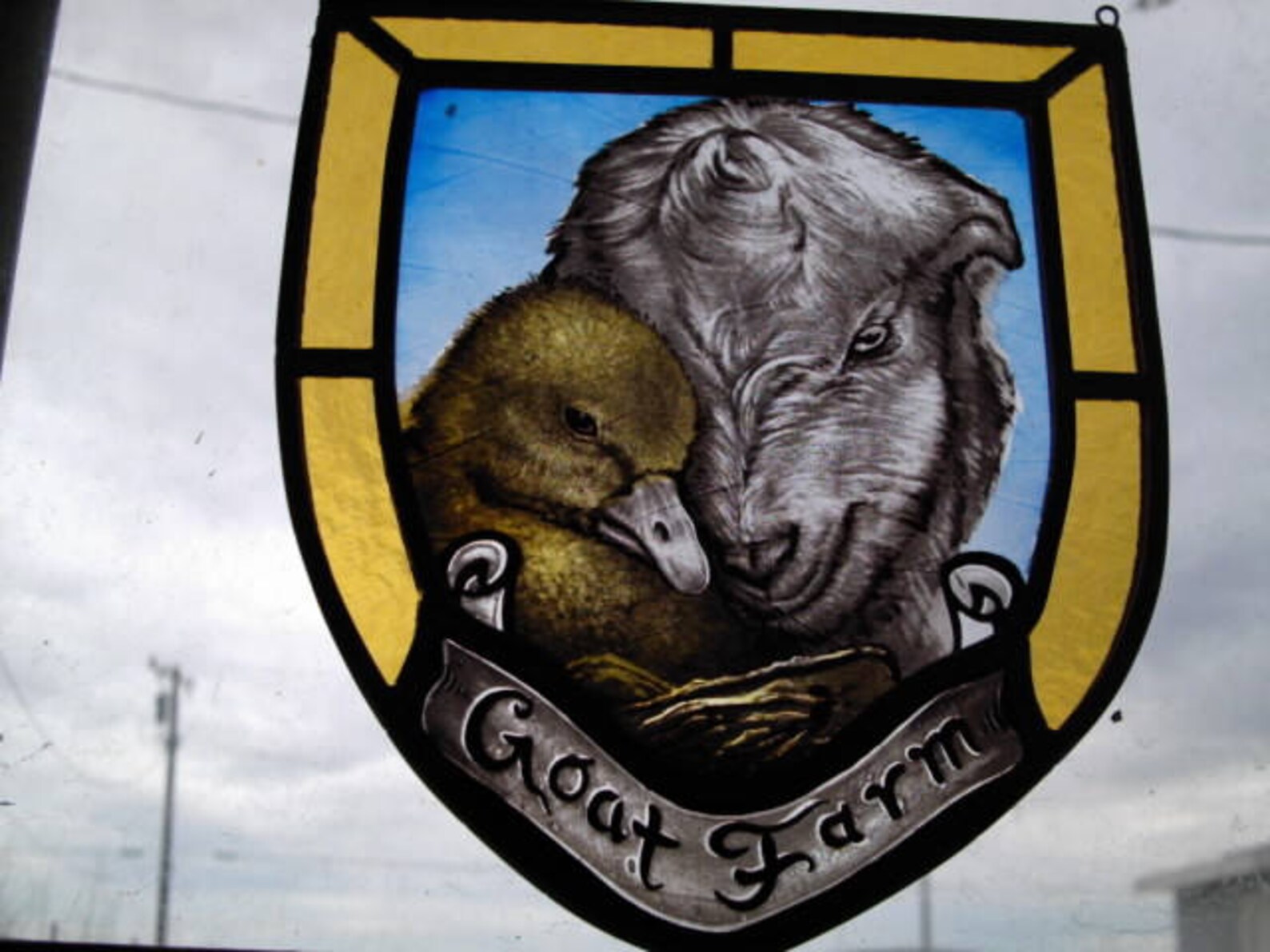 Goat Farm Crest, Heraldic, Stained Glass, Farm Animals, - Etsy
