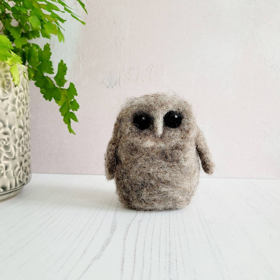 Felted Baby Owl - Soft Grey Owl - Etsy