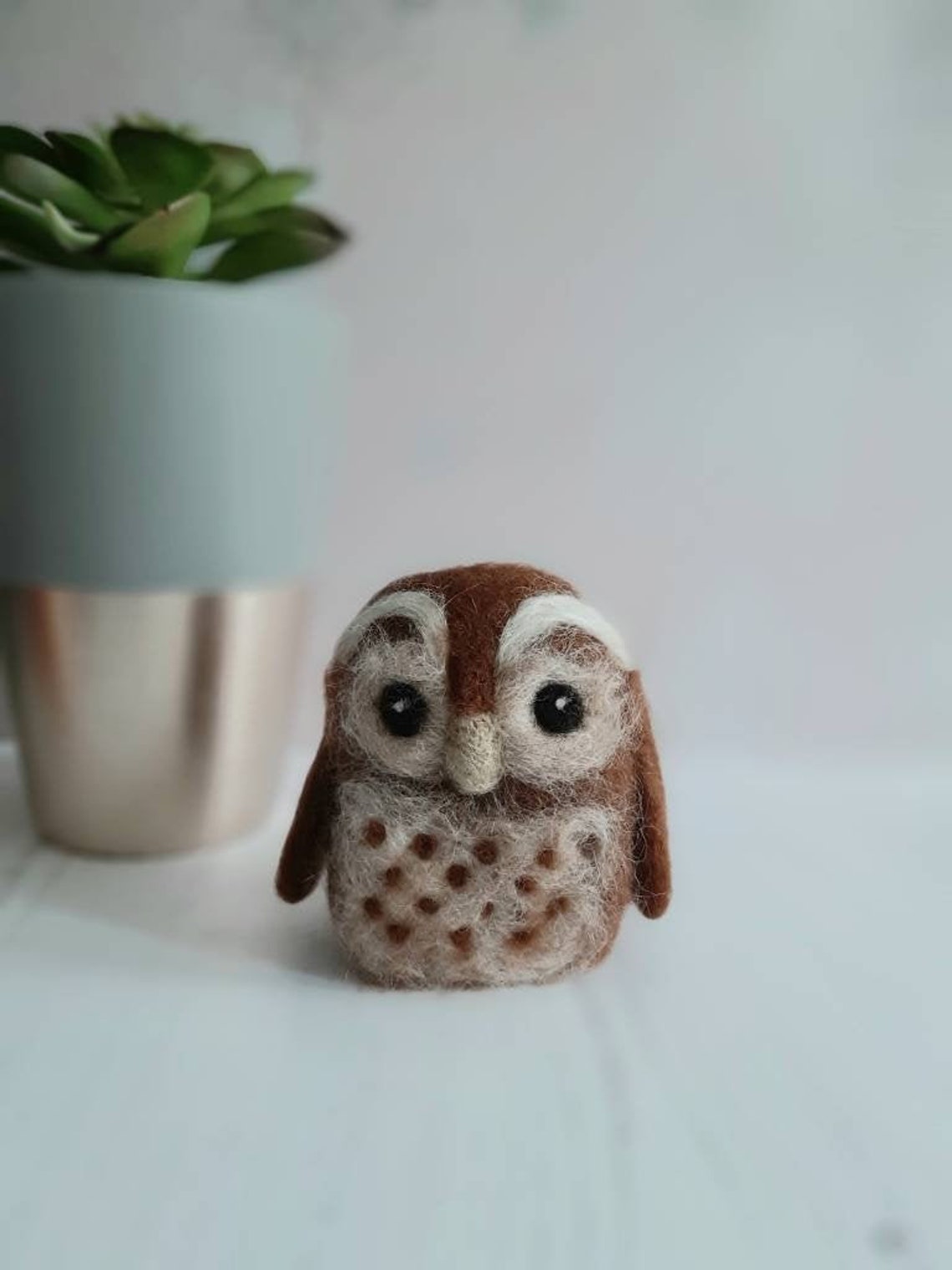 Needle felted tawny owl felted brown owl | Etsy