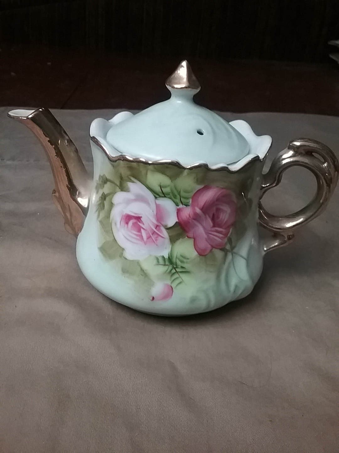 Lefton China Hand Painted One Serving Teapot - Etsy
