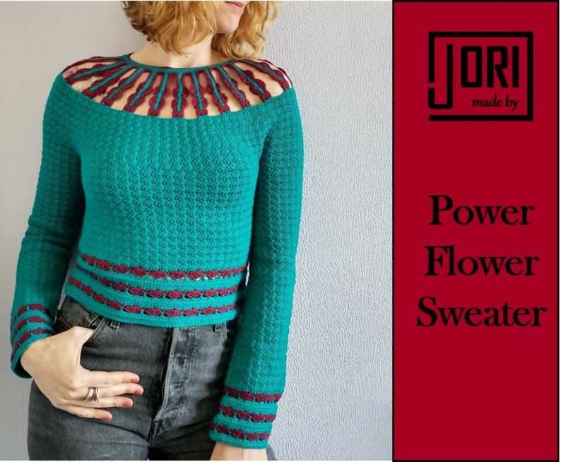 Power Flower Sweater Crochet Pattern - Etsy