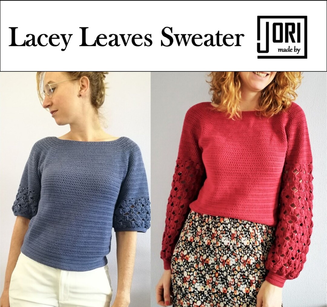 Lacey Leaves Sweater Crochet Pattern - Etsy