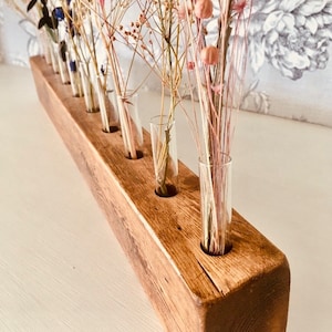 Test Tube Vase With 10 Glass Test Tubes • Handmade Eco Friendly Wooden ...