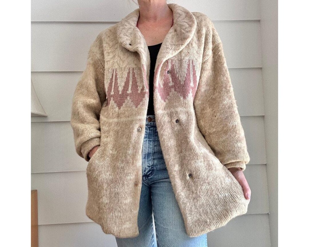 Vintage Icelandic Sweater Coat Alafoss Icewool Sweater Norwegian ...