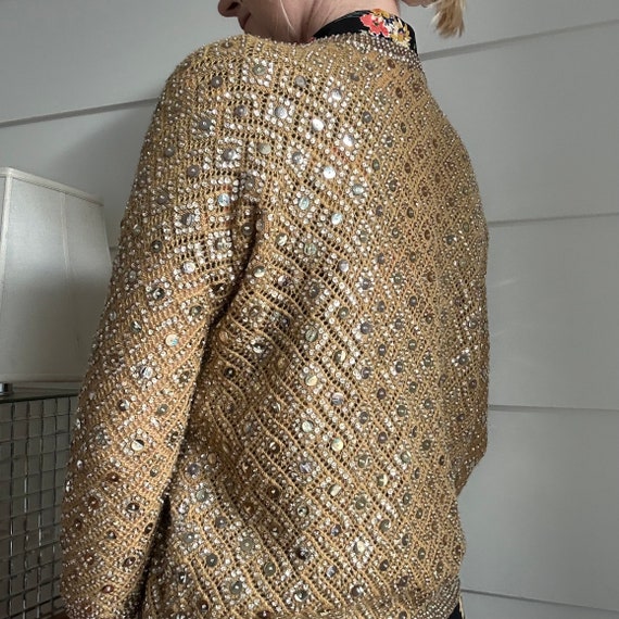 1960s Cardigan Sweater | Vintage Sequin Sweater | Vin… - Gem