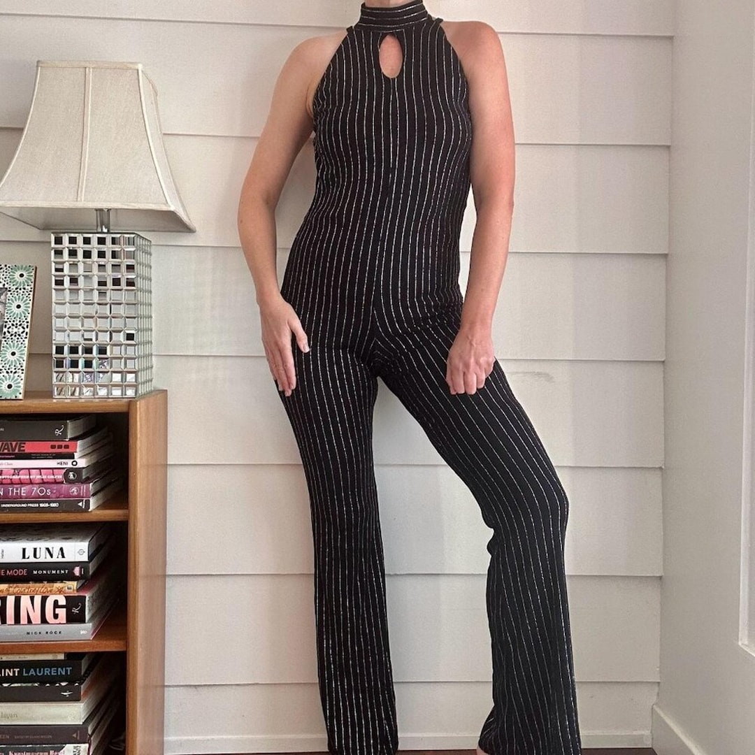 Kelle Dance Wear Unitard Jumpsuit Halloween Costume Jumpsuit Pinstripe ...