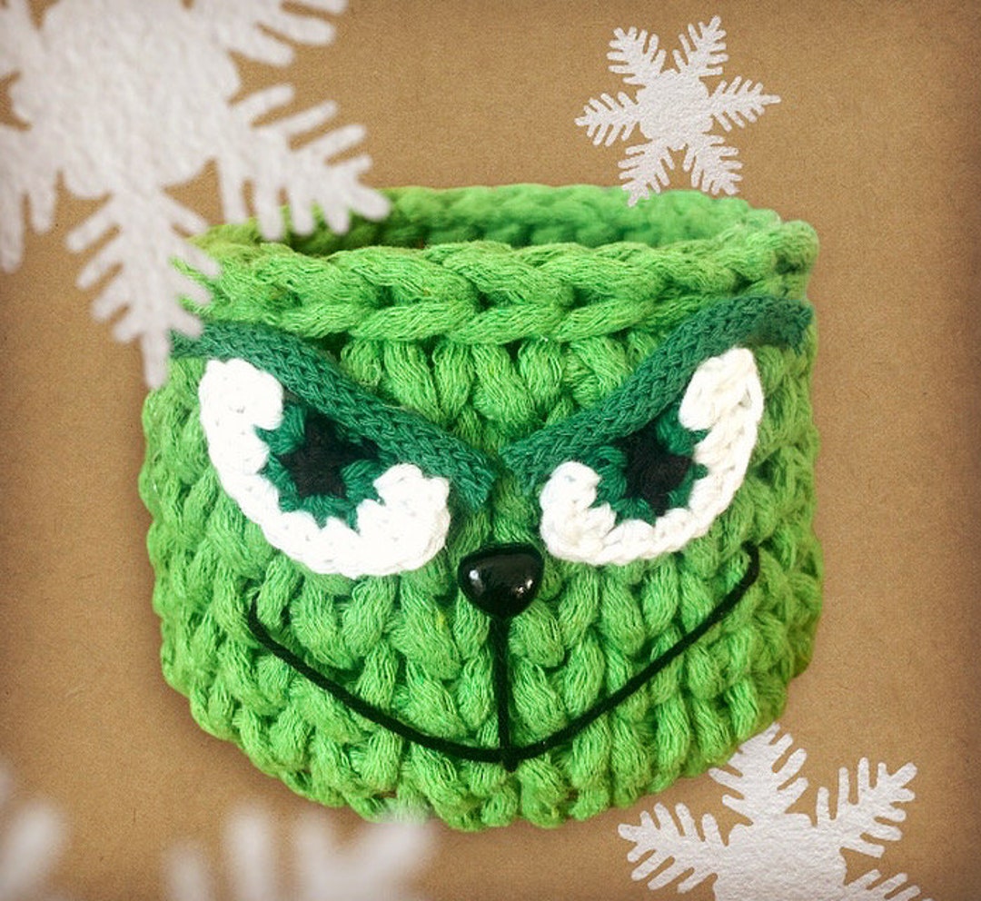 Grinch Crochet Basket - Etsy