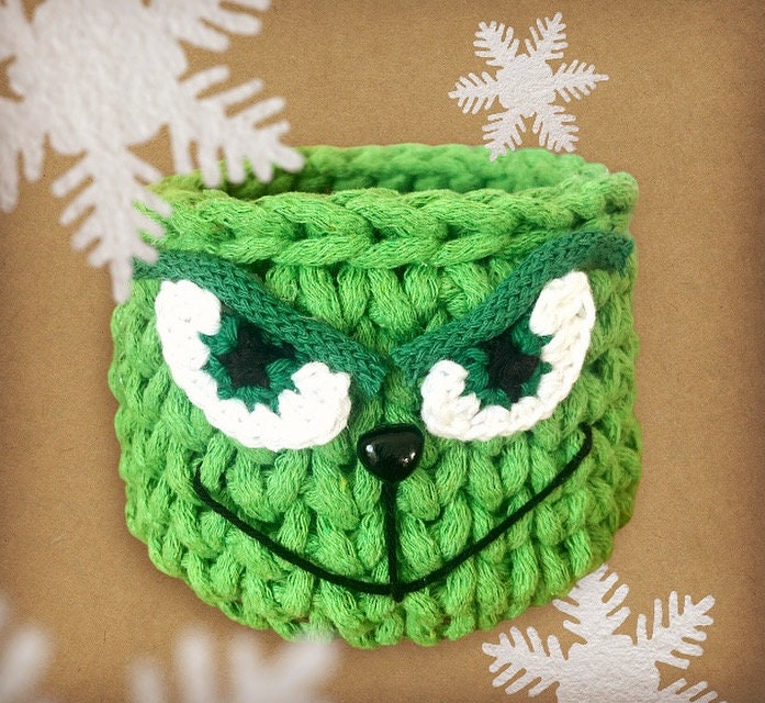Grinch Crochet Basket - Etsy