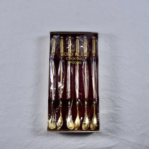 24K Gold Plated Cocktail Spoons, Set of Six - Etsy