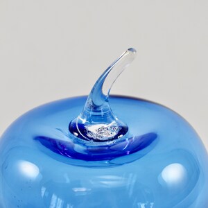 Blenko Blue Apple With Clear Stem, Original Label - Etsy