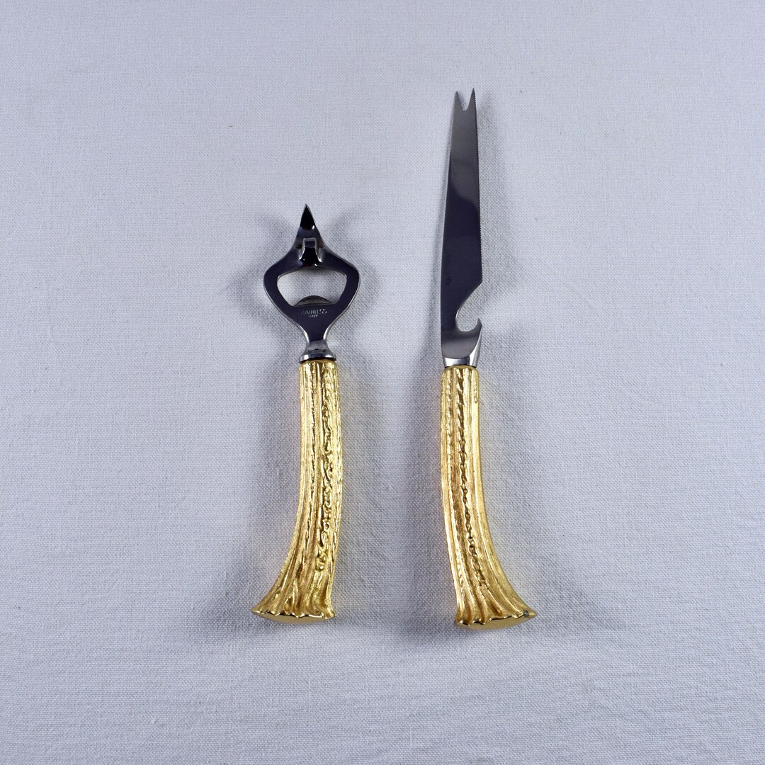 Napier Cocktail Tools, Gold Faux Stag Horn, Bartender's Bar Knife and ...