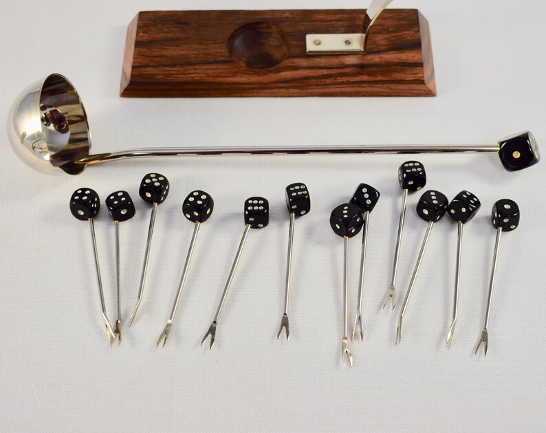 French Bakelite Dice Cocktail Picks and Ladle - Etsy