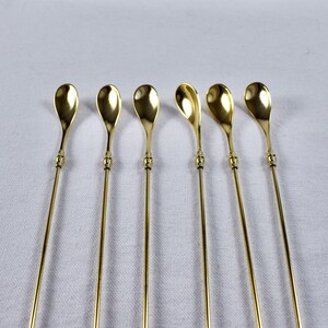 24K Gold Plated Cocktail Spoons, Set of Six - Etsy