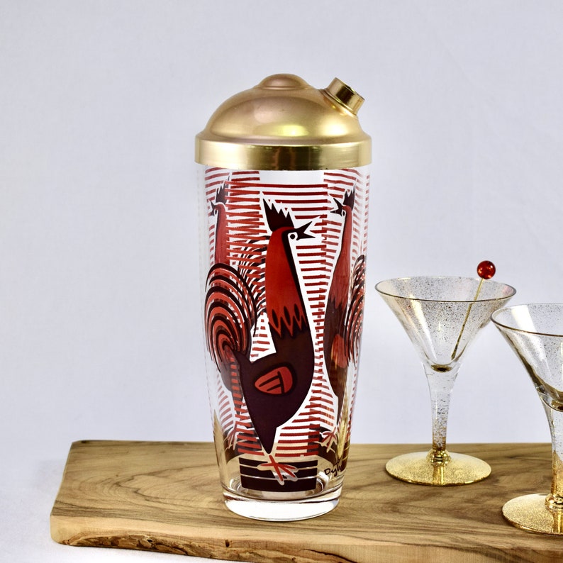 Mid Century Dyball Rooster Cocktail Shaker - Etsy