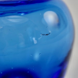 Blenko Blue Apple With Clear Stem, Original Label - Etsy