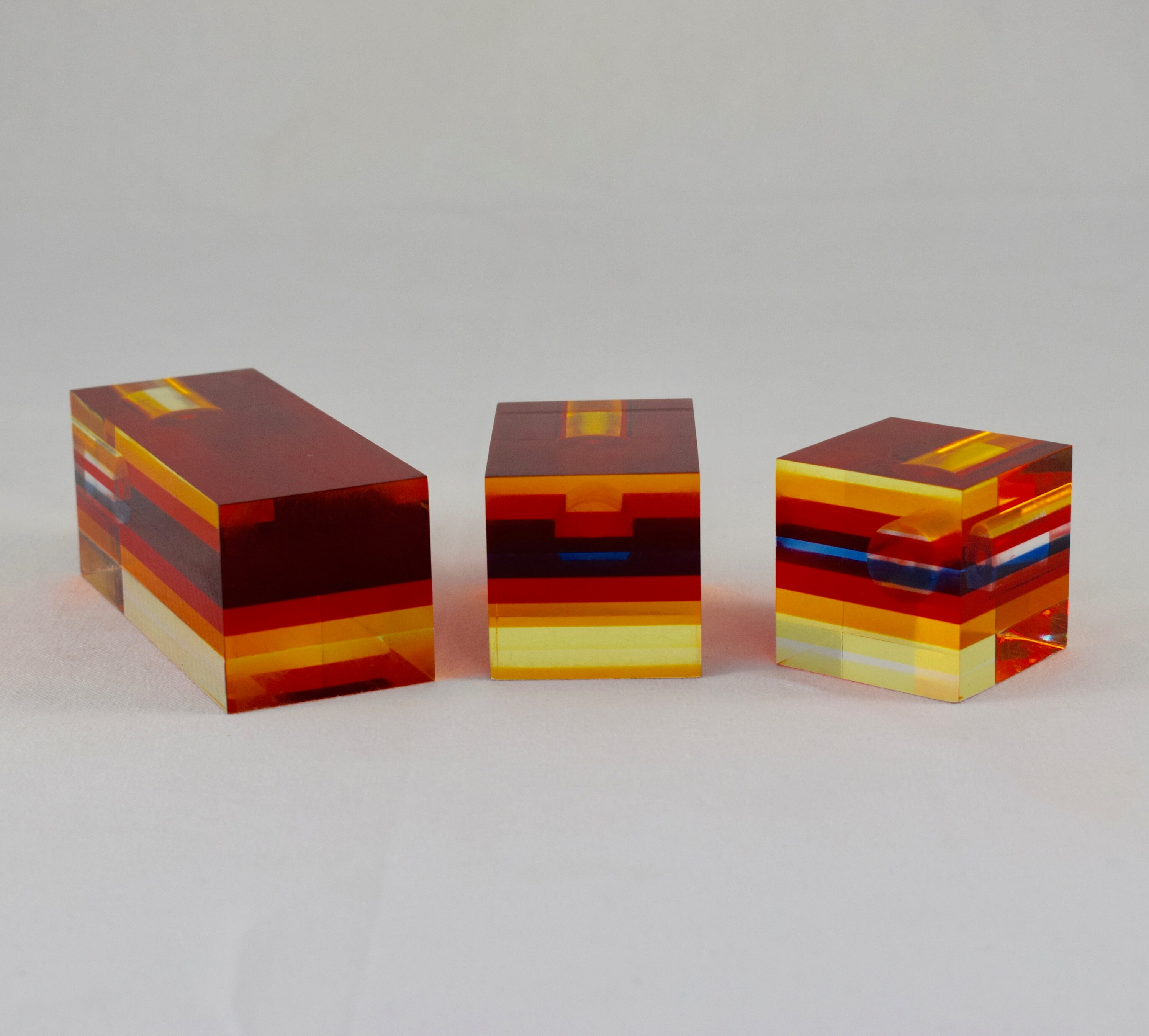Richard Soong Optical Graduated Lucite Candle Holders - Etsy