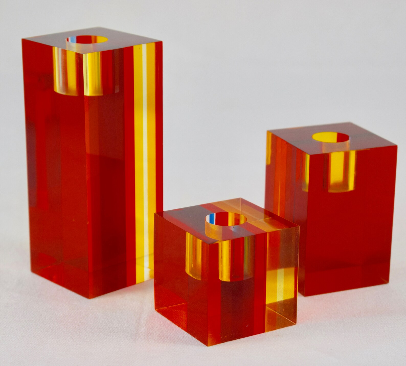 Richard Soong Optical Graduated Lucite Candle Holders - Etsy